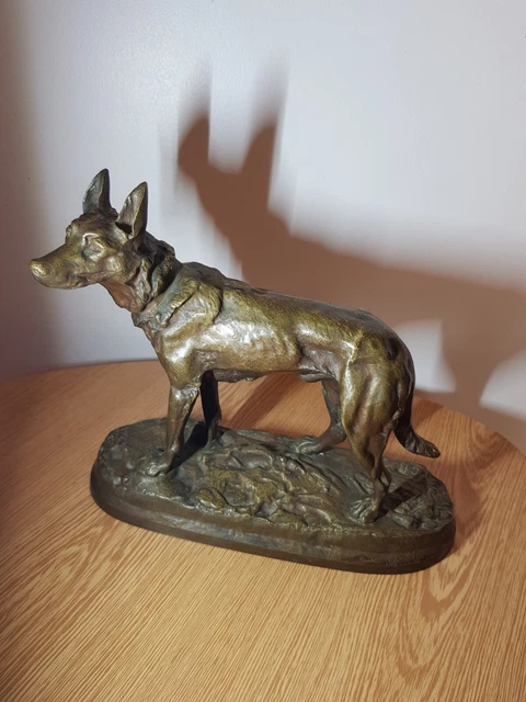 JOLI BRONZE CHIEN Berger Signé GB 2,5kg EUR 100,00 - PicClick FR