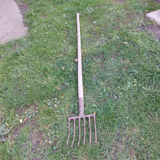 DDR ALTE FORKE 6 Zinken,Heugabel,Rost ,Deko EUR 9,99 - PicClick DE