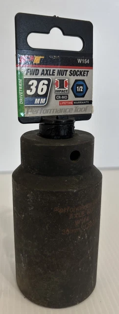 PERFORMANCE TOOL W154 - 36mm FWD Axle Nut Socket Cr-Mo Drivetrain 1/2in ...