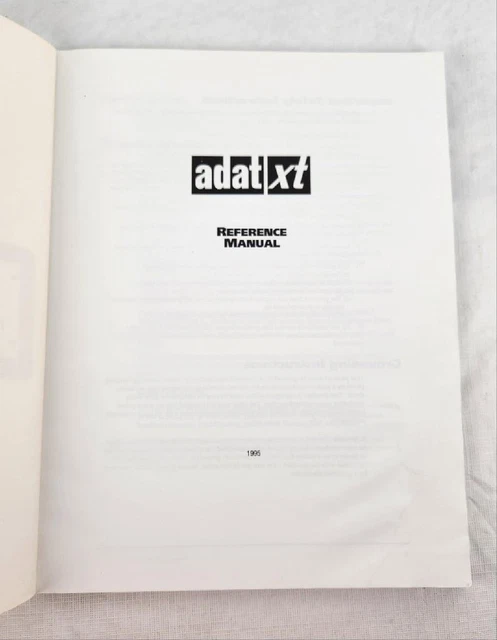 ORIGINAL ALESIS ADAT-XT Reference Manual / User Guide £18.07 - PicClick UK