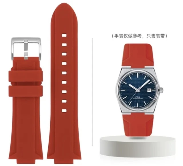 TISSOT PRX RUBBER Strap In Red Tapered 40mm Powermatic 80 £22.49 ...