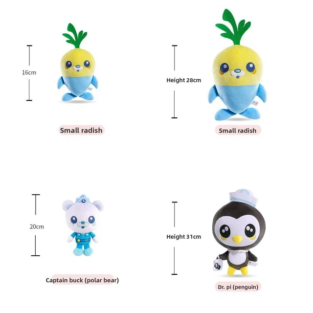 OCTONAUTS TUNIP THE Vegimal Plush Stuffed Toy With Soft Short Pile For ...