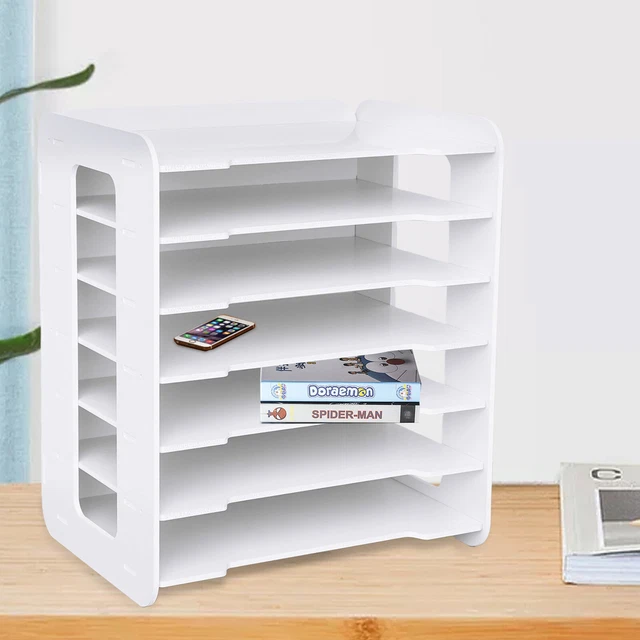 7 TIER DESKTOP Organizer Paper File Holder Document Storage Rack Office ...