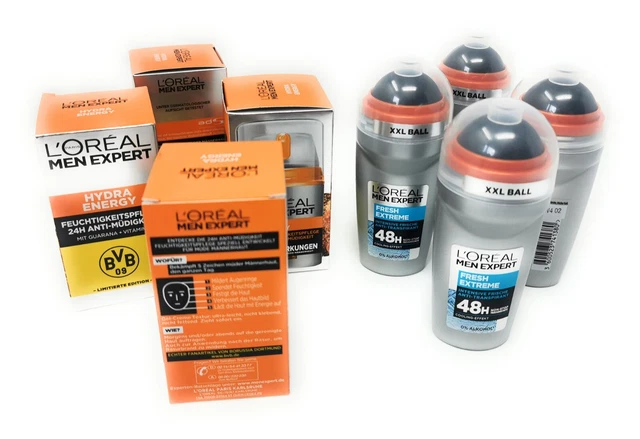 L'ORÉAL MEN EXPERT Hydra Energy 4 x 50 ml + XXL Ball Fresh Extreme 48h ...