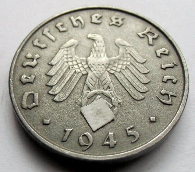 (225)ULTRA RARE GERMAN 3rd REICH 1945 E - 10 REICHSPFENNIG WWII COIN ...