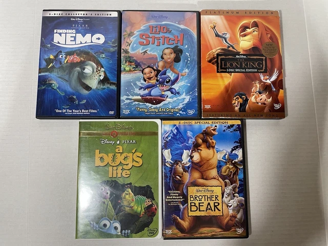 LOT DE DVD Disney avec Lilo and Stitch Stitch the Movie Roi Lion 1 1/2 ...