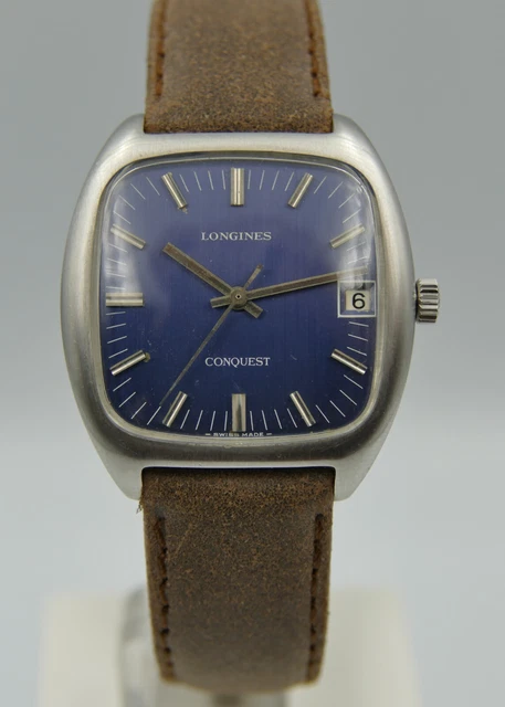 OROLOGIO VINTAGE ANNI '70 da uomo Longines Conquest rif. 1014 1 carica manuale cal 6952 blu EUR ...
