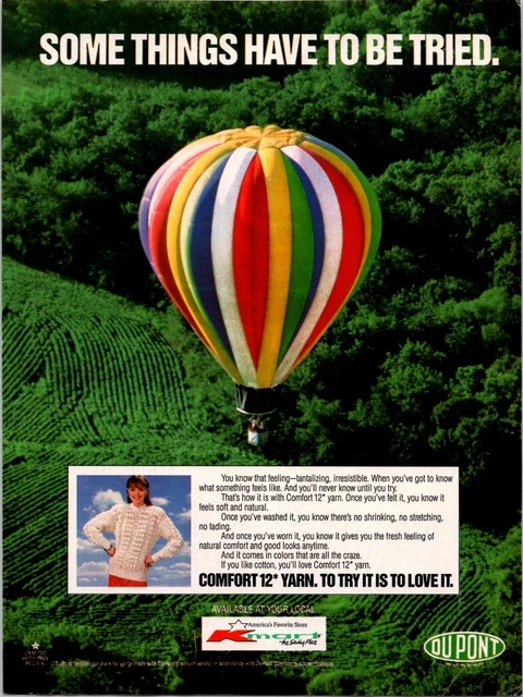 1987 KMART PRINT Ad Du Pont Yarn Compared To Colorful Hot Air Balloon 1987-kmart-print-ad-du-pont-yarn-compared-to-colorful-hot-air-balloon