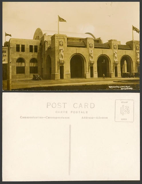 SINGAPORE RAILWAY STATION Old Real Photo Postcard Train Station British ...