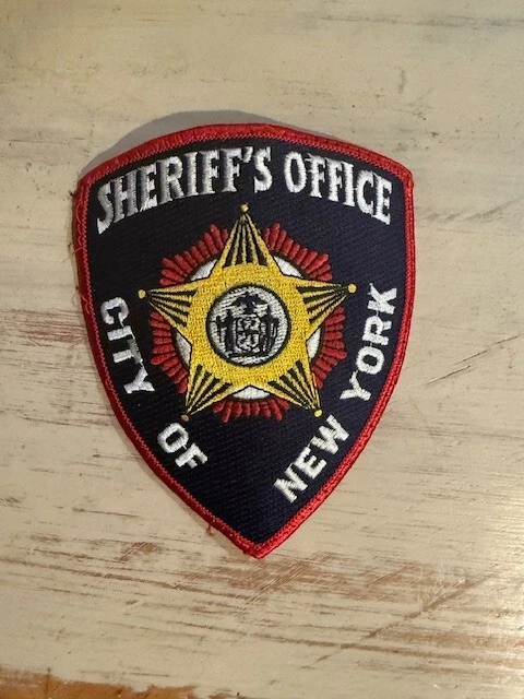 NYC SHERIFF ORIGINAL Vintage Uniform Worn Shoulder Patch-circa 1992 £6. ...