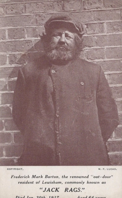 LONDON PERSONALITY POSTCARD - Frederick Mark Burton "Jack Rags" VT243 £ ...