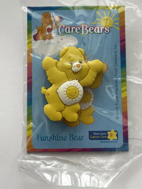 CARE BEARS - Funshine Bear - Marie Curie Cancer Care - Rubber Pin Badge ...