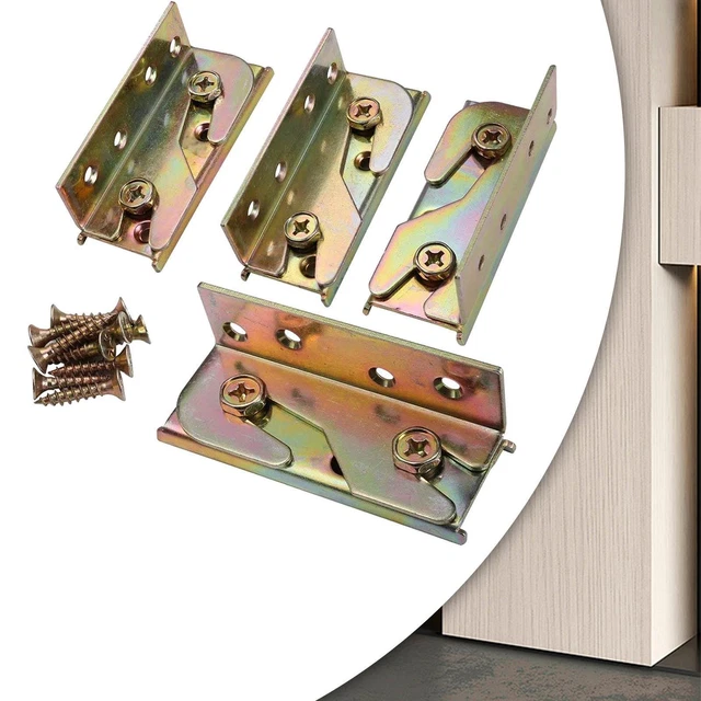 4X BED RAIL Brackets Installation Bracket Connector Invisible Iron ...