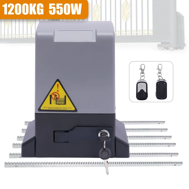 AUTOMATIC SLIDING GATE Opener Rack Driven with 2 Remotes & Complete Kit ...