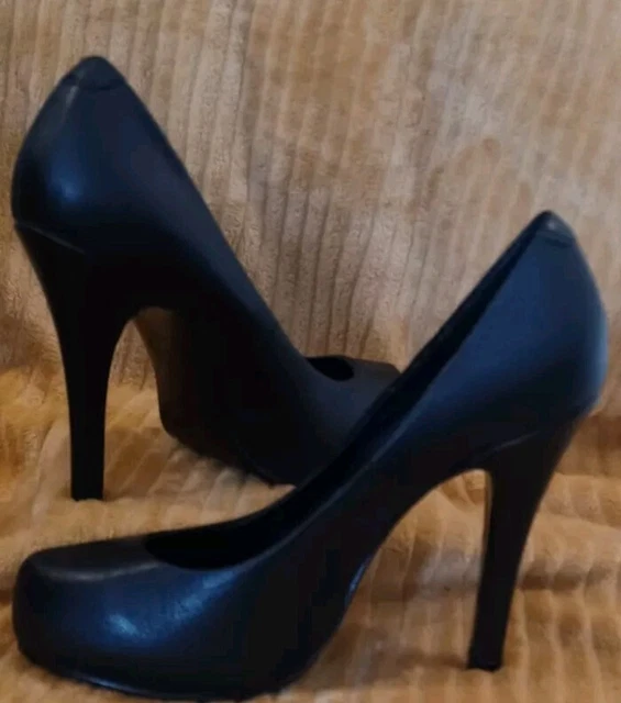 FAITH LEATHER BLACK Stiletto High Heel Court Shoe Size 3 £8.00 ...
