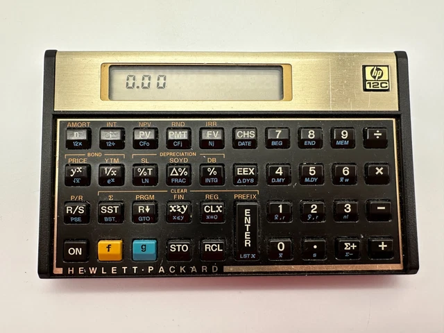HP 12C FINANCIAL Calculator Hewlett Packard Tested and WORKS Vintage! £ ...