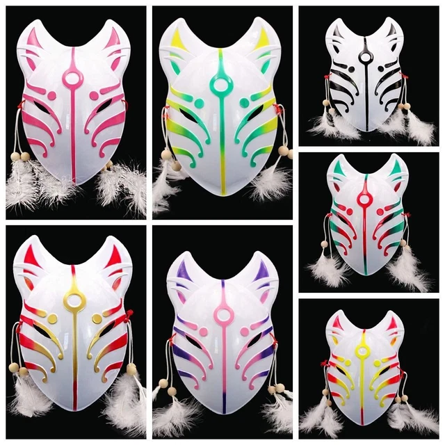 KABUKI KITSUNE FOX Fairy Mask Full Face Cat Mask New Cosplay Mask Party ...