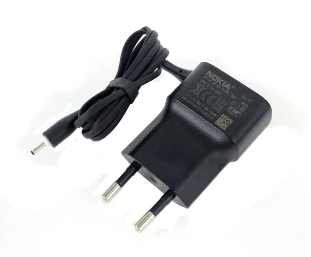 NOKIA AC-11E EU 2 Pin Travel Charger Adapter with Data Cable+Free ...