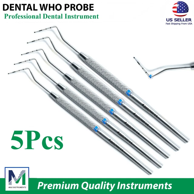 DENTAL PERIODONTAL PROBES WHO Ball Ended Probe Markings Color Coated ...
