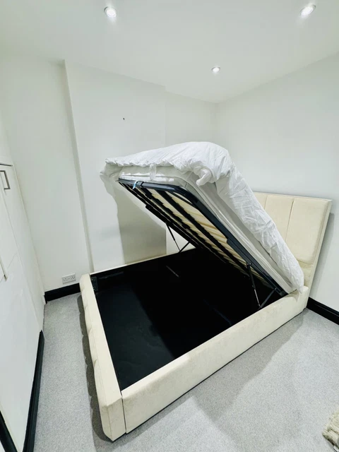 2 X BEDSTEAD Double Beds Naples Cream with Ottoman Base £363.70 ...