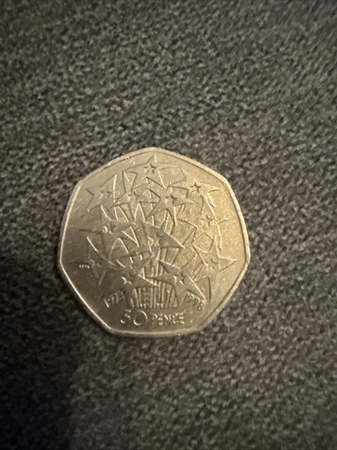 CELEBRATE THE UNITED Kingdom's 25 Years In The European Union. 50p Coin ...
