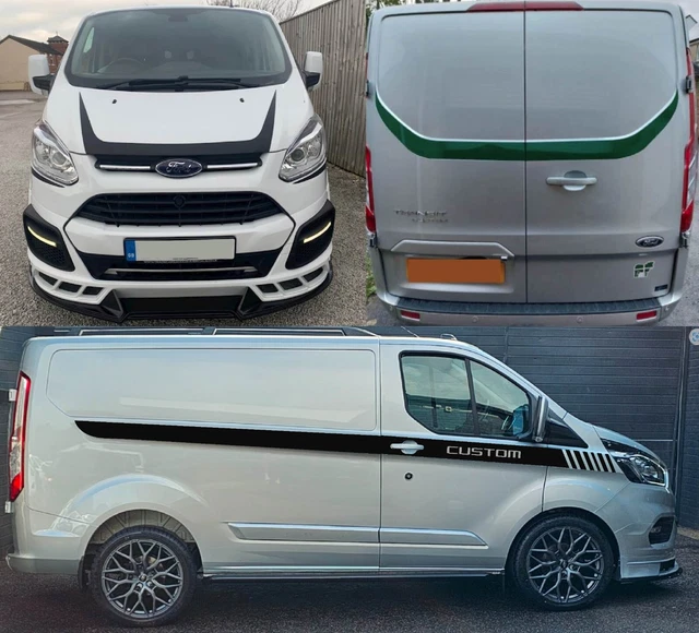 FORD TRANSIT CUSTOM Graphics Side Stripe Wing Bonnet Rear Decals Sport ...