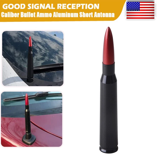 RED BULLET ANTENNA 50 CAL for CAR CHEVY SILVERADO DODGE RAM FORD F150 ...