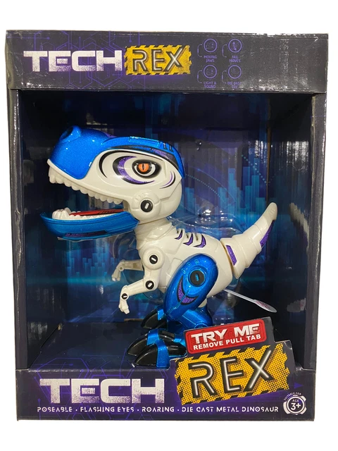 TECH REX DIECAST Metal Dinosaur-Roaring, Flashing Eyes, Sounds ...