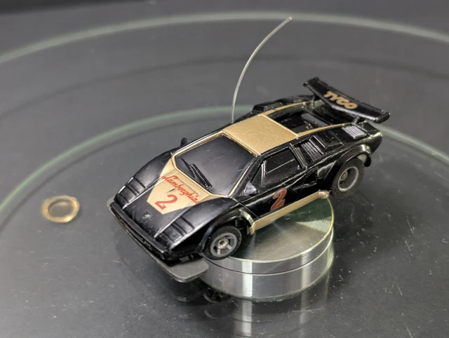 TYCO TCR LAMBORGHINI Black/Gold #2 Total Control Racing Slotless Car ...