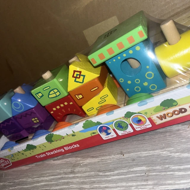 CHAD VALLEY TRAIN Stacking Blocks Wood Toy Montessori New In Box Gift £ ...