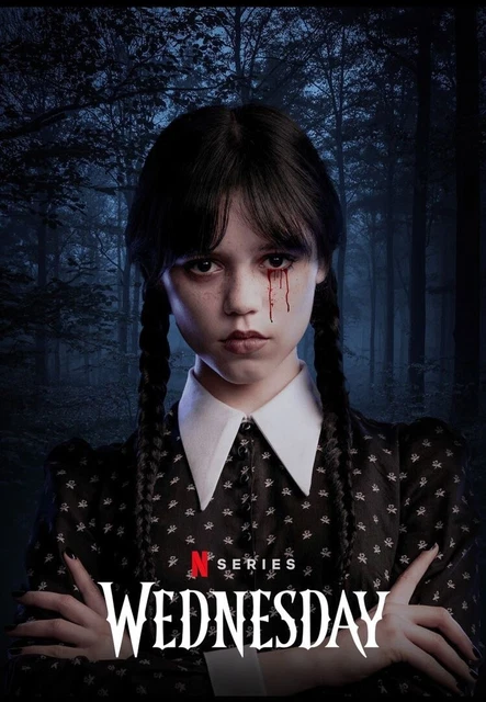 WEDNESDAY ADDAMS JENNA ortega Addams Family/Tim Burton Netflix A4 ...