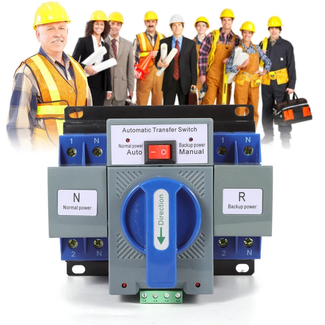 2P/63A DUAL POWER Automatic Transfer Switch Generator Changeover Switch ...