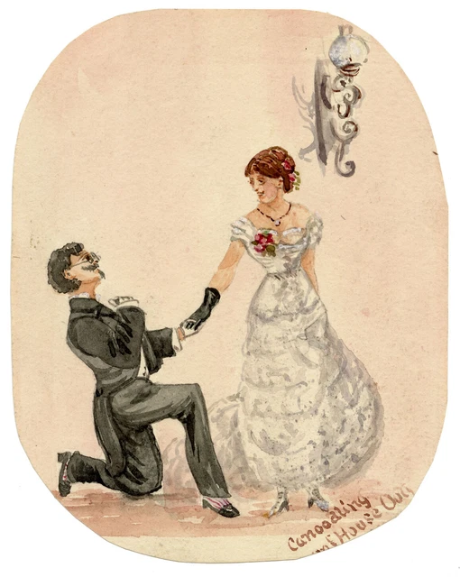 DESSIN ANIMÉ DE l'Inde coloniale «Canoodling à Ooty» - peinture ...