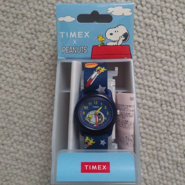 TIMEX PEANUTS SNOOPY Analog Watch Blue Dial Rubber Strap Excellent ...