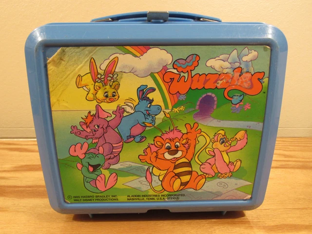 VINTAGE 1985 ALADDIN Walt Disney Wuzzles Plastic Lunchbox Blue *No ...