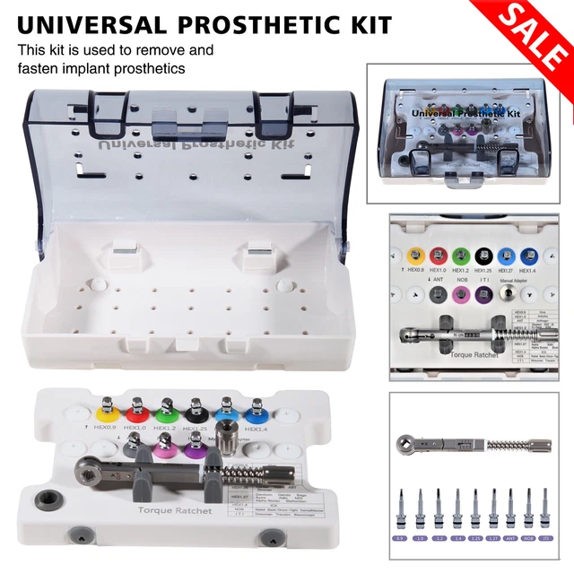DENTAL UNIVERSAL IMPLANT Prosthetic Kit Abutment Hand Driver Hex ...