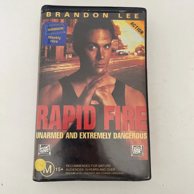 RAPID FIRE - VHS Video Tape Big Box Fox Video Big Box Brandon Lee $25. ...