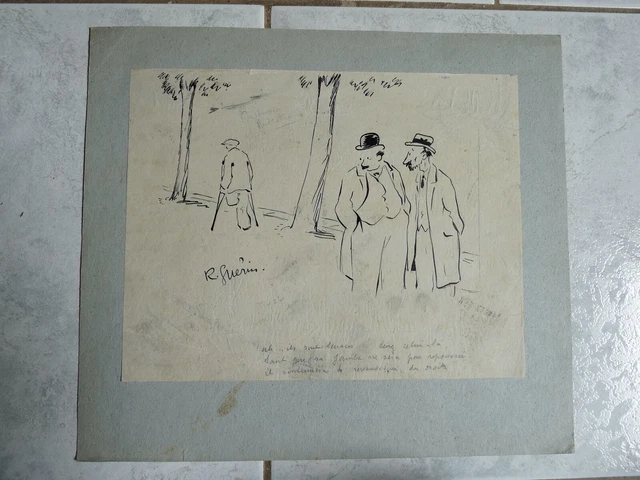 TRÈS RARE DESSIN à l'encre SIGNEE ILLUSTRATEUR CARICATURISTE RAOUL ...