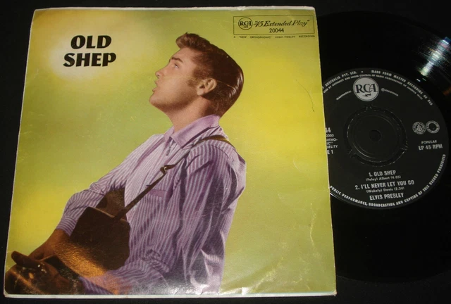 ELVIS PRESLEY OLD SHEP 1950s AUSSIE RCA EP Black Labels 3 Prong Push ...