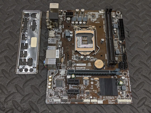GIGABYTE GA-H110M-S2H LGA1151/SOCKET H4 Motherboard with I/O Plate £44.95 - PicClick UK