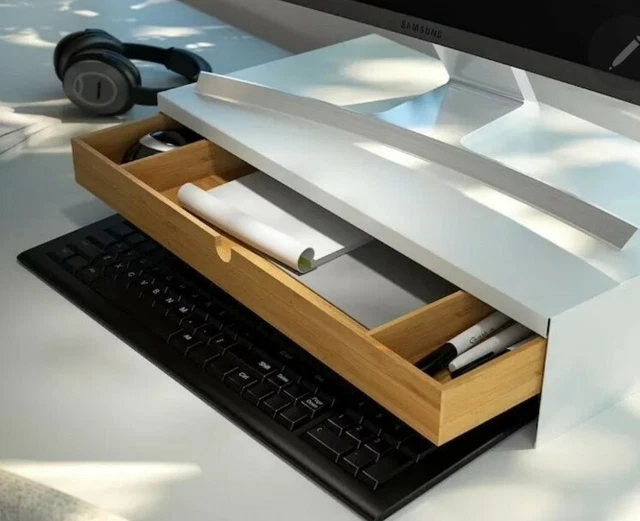 IKEA ELLOVEN MONITOR Stand with Drawer Desk Home Office Computer ...