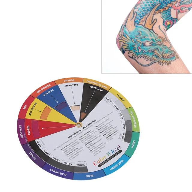 13CM DIAMETER TATTOO Color Wheel Chart Prevent Discoloration Tattoo ...