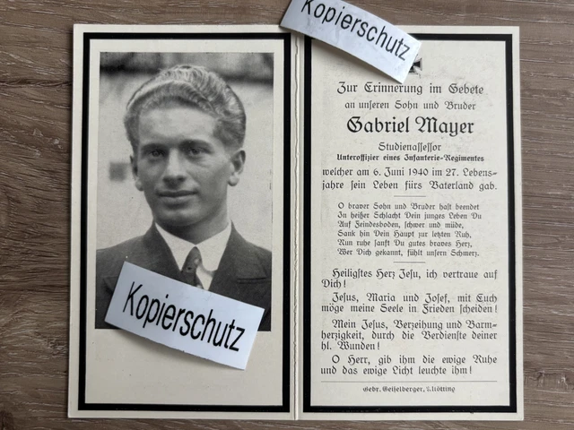 STERBEBILD - 2. WK - Altötting - Uniform - Militaria - Soldat -RAR EUR ...