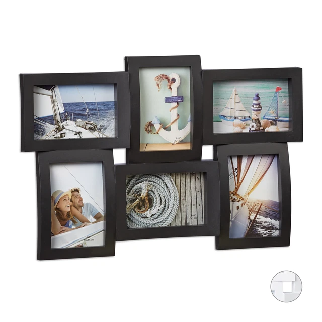 CADRE PHOTOS PÊLE-MÊLE 6 photos Galerie mur cadre mural 3D EUR 27,99 - PicClick FR