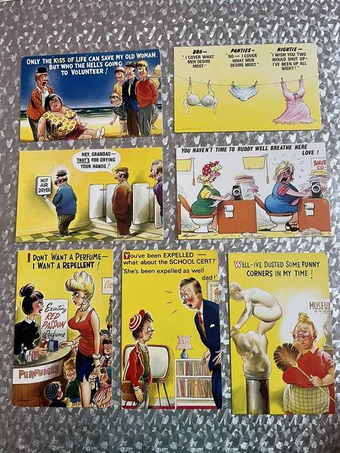 VINTAGE BAMFORTH Saucy Seaside Comic Postcards 7 standard £4.99 ...