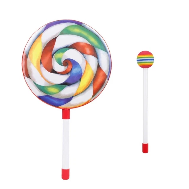 LOLLIPOP DRUM WITH Candy Drumstick Percussion Instrument for School ...