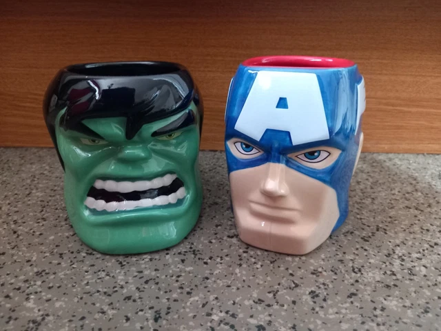 DISNEY STORE MARVEL Avengers Incredible Hulk,Captain America,Mug 3D £9. ...