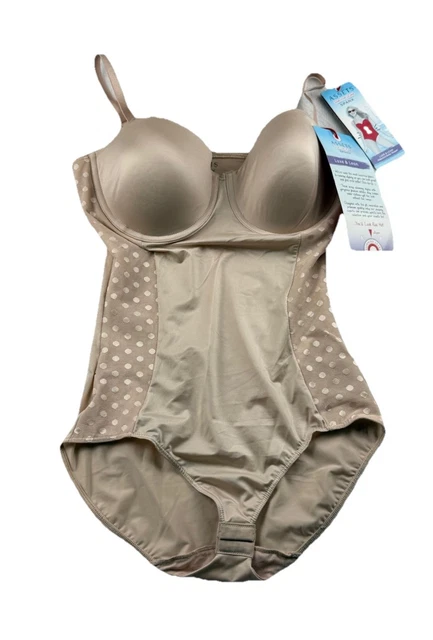 SPANX ASSETS POLKA Dot Body Shaper Body Suit Size L NWT Red Hot Label £ ...