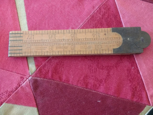 VINTAGE BOXWOOD RABONE Imperial Folding Wooden Rule 3ft Carpentry Ruler ...