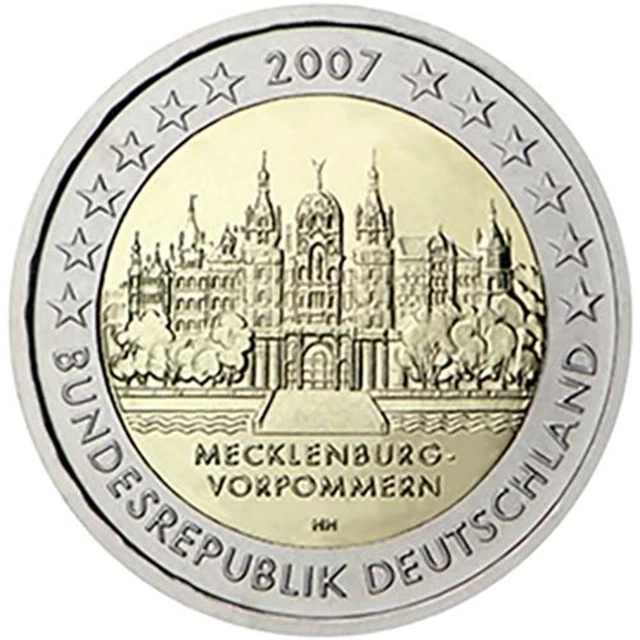 2 EURO DEUTSCHLAND 2007 Schloss Schwerin - Mecklenburg-Vorpommern ...